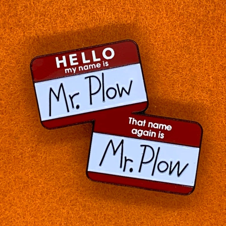 Mr. Plow the Simpsons Name Tag Enamel Pin | Etsy