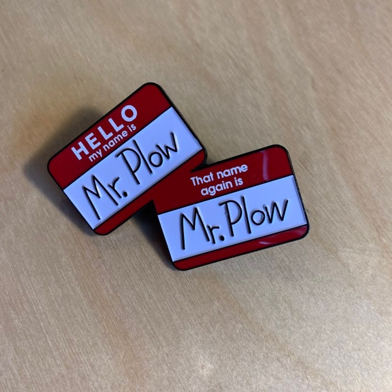 Mr. Plow the Simpsons Name Tag Enamel Pin | Etsy