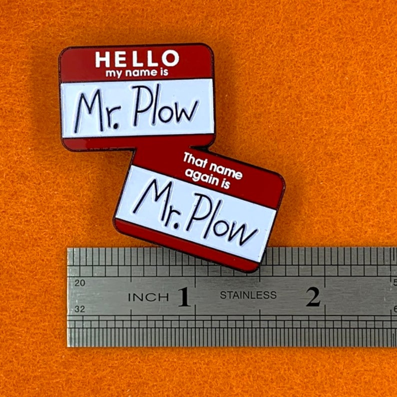 Mr. Plow the Simpsons Name Tag Enamel Pin | Etsy