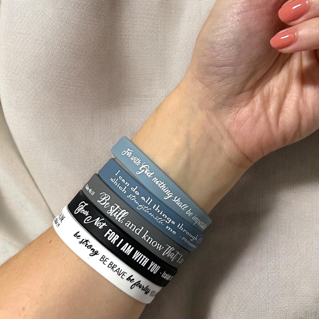 Christian Bible Verse Silicone Bracelet, Motivational Quote, Uplifting ...