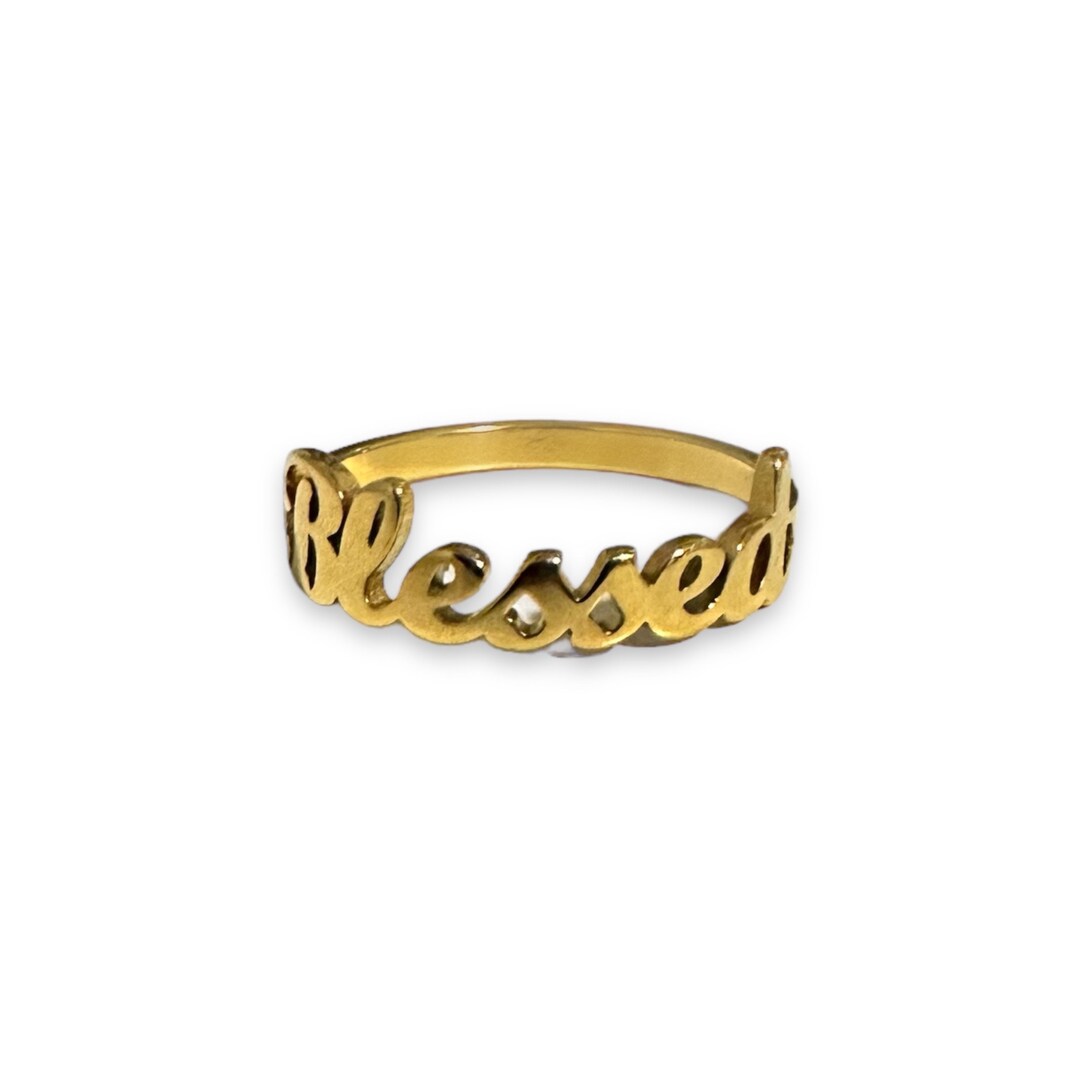 Blessed Gold Dainty Stainless Ring Catholic Religious Jewelry - Etsy