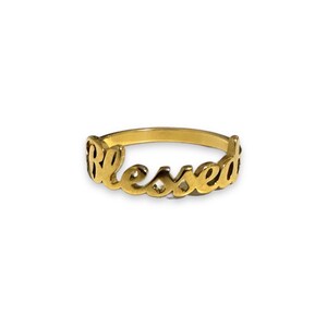 Blessed Gold Dainty Stainless Ring, Religious Jewelry Gift, Catholic ...