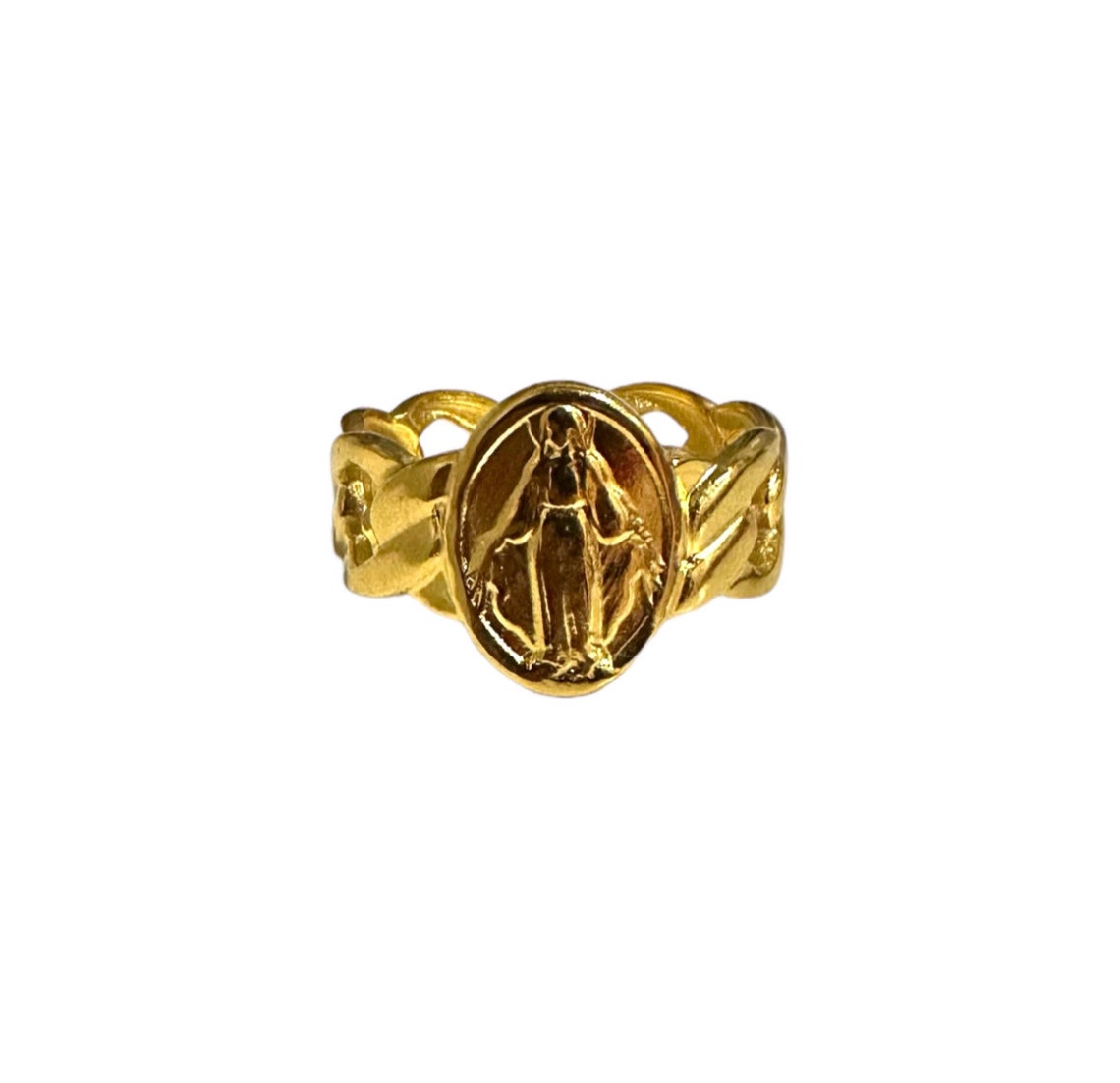 Virgin Mary Gold Chain Ring, Blessed Mother, Christian Jewelry ...