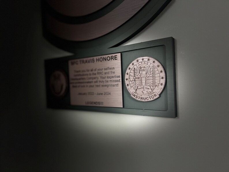 US Army Enlisted Rank Plaque Sign Wall Hanger Display PCS Retirement ...