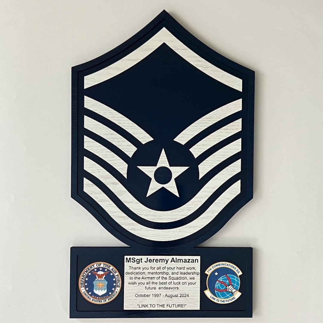 Air Force Rank Plaque Promotion Personalized Military PCS Award Custom ...