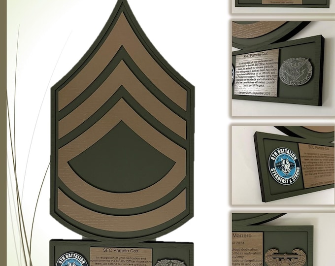 Army Rank Plaque Promotion Personalized Military PCS Award Custom ...