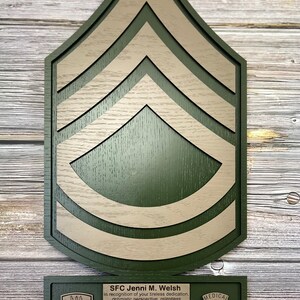 US Army Enlisted Rank Plaque Sign Wall Hanger Display PCS Retirement ...