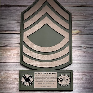 Army Rank Plaque Promotion Personalized Military PCS Award Custom ...