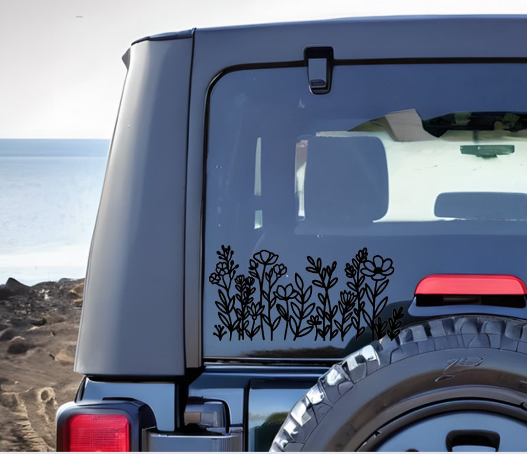 Wildflower Decal, Boho Car Decal, Car Stickers, Gift for Plant Lovers ...