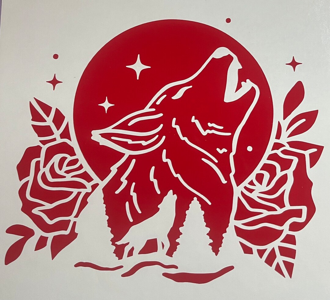 3 and 5 Pack Vinyl Stickers. Howling Wolf Moon Decal. Wolf - Etsy