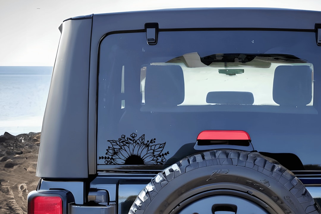 Sunflower Decal, Boho Car Decal, Car Stickers, Gift for Plant Lovers ...