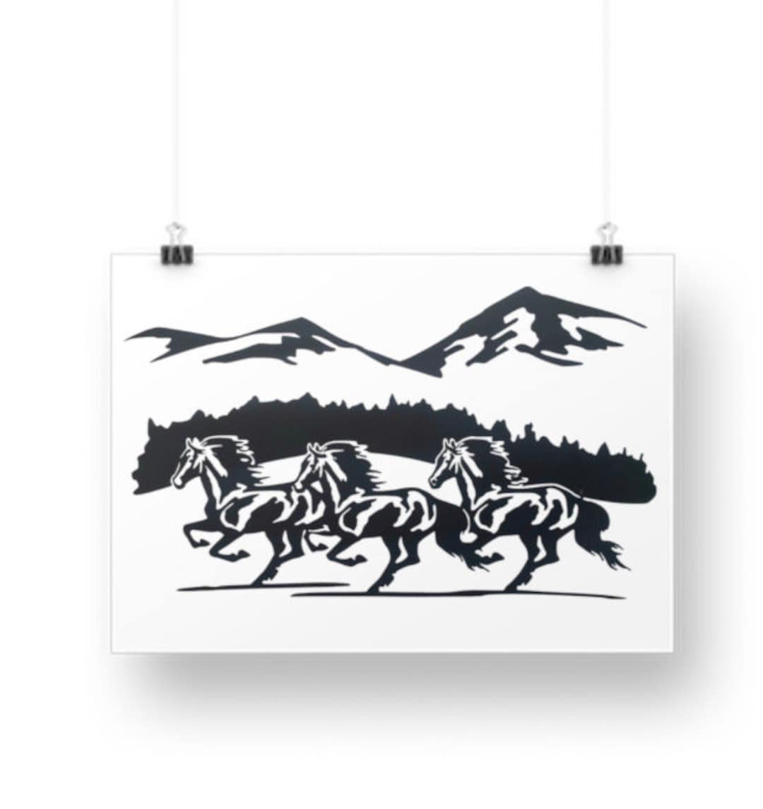 Horse Car Decal. Horse Decor. Horses Running Decal. Decals for - Etsy