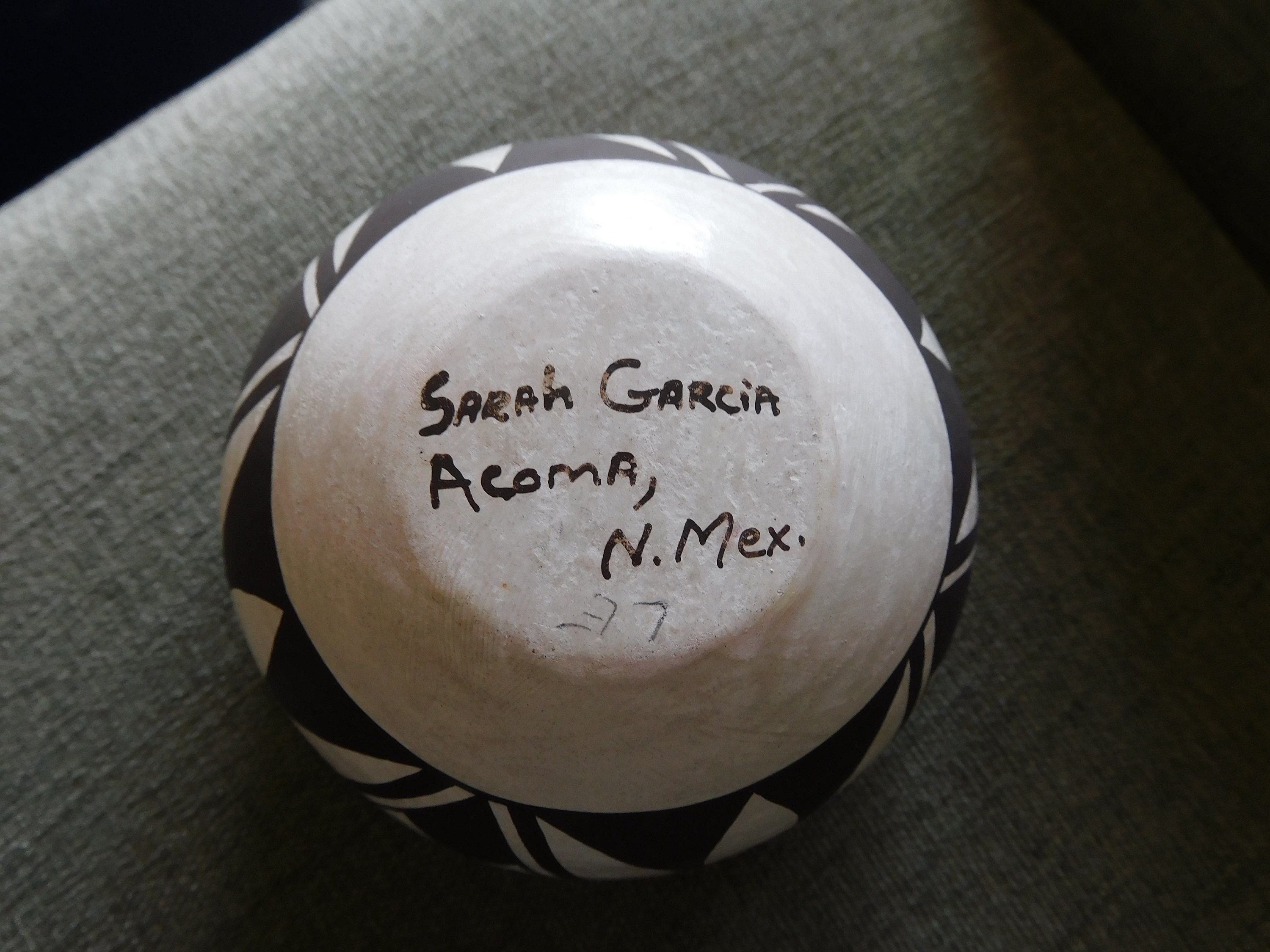 Vintage Pueblo Pottery Acoma Moth Vase by Sarah Garcia - Etsy