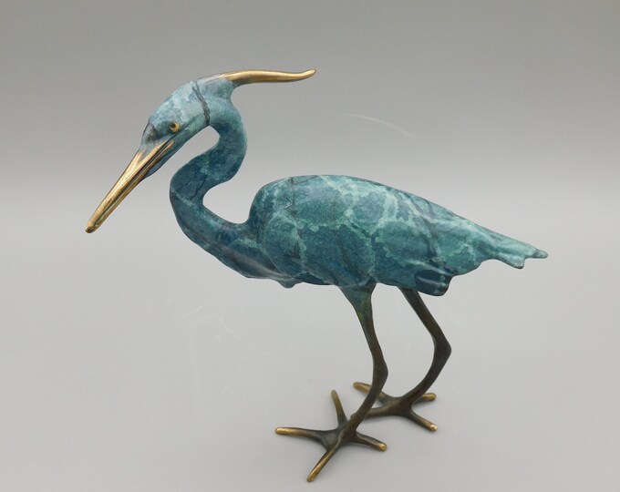 Vintage 1980s Michael Storey Bronze Heron Sculpture Bird - Etsy