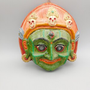 Vintage India Nepalese Plaster Mask Wall Hanging Great Color - Etsy