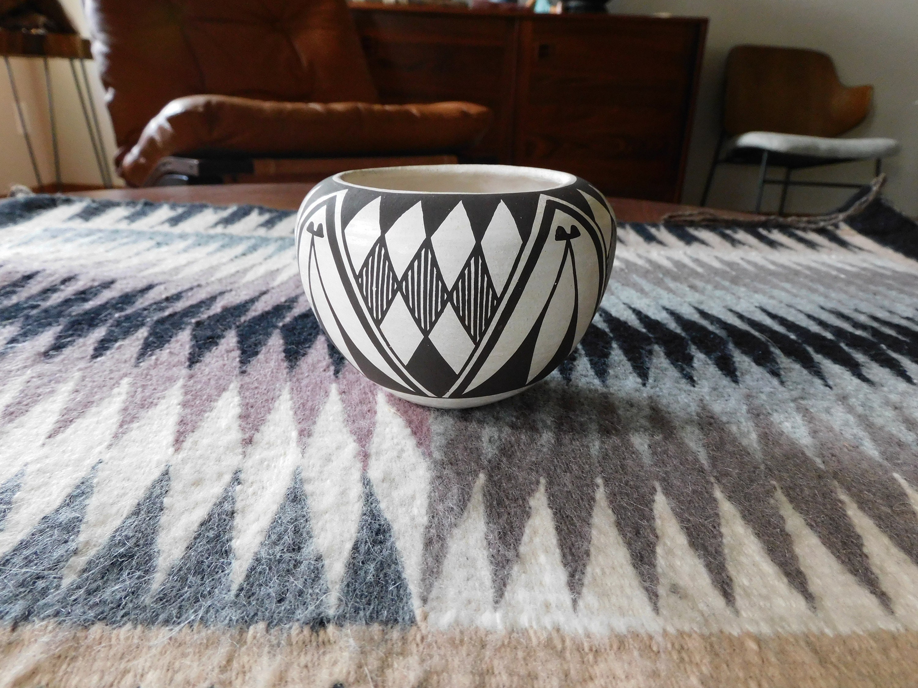 Vintage Pueblo Pottery Acoma Moth Vase by Sarah Garcia - Etsy