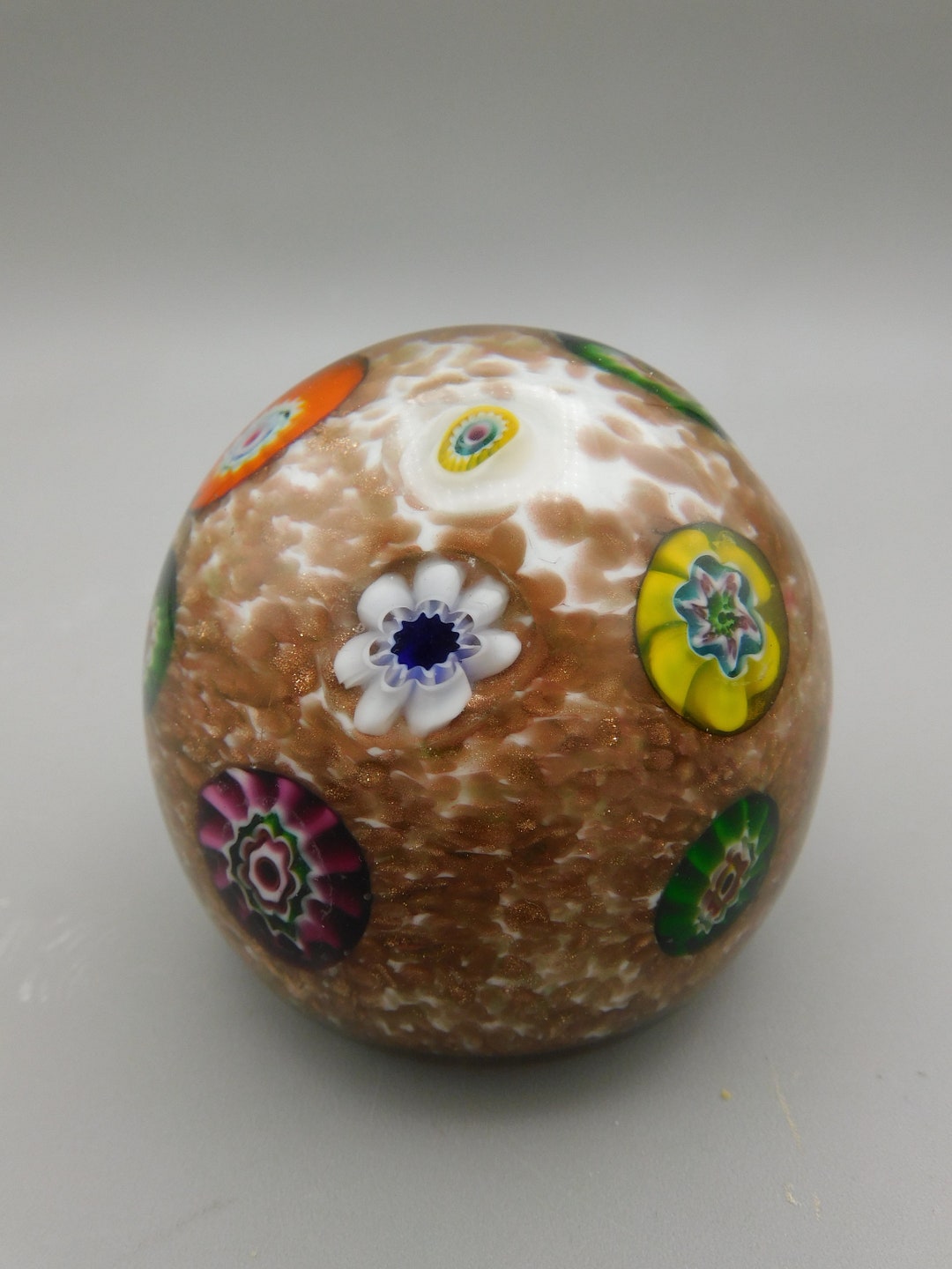 Vintage Millefiori Paperweight With Worn Label - Etsy