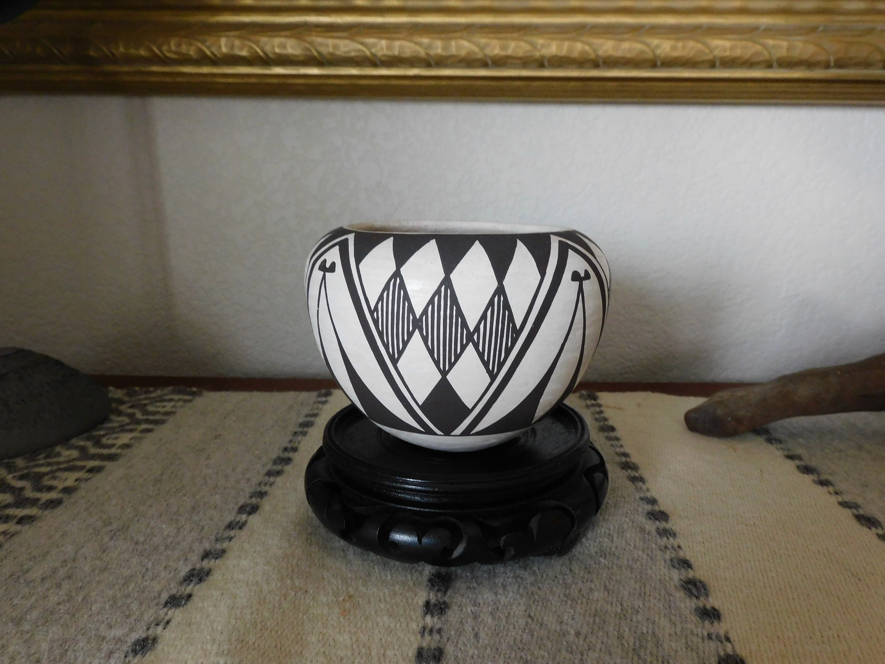 Vintage Pueblo Pottery Acoma Moth Vase by Sarah Garcia - Etsy