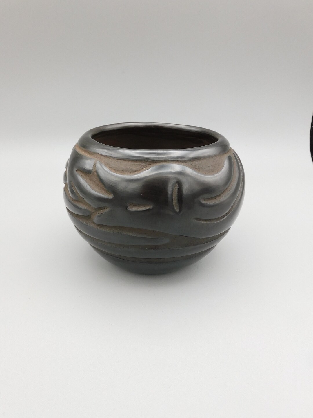 Celes Tafoya Pueblo Pottery Carved Vase Avanyu Design - Etsy