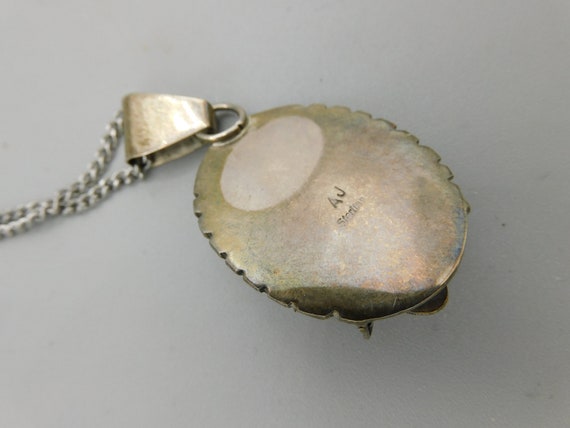 Native Navajo Sterling Silver Malachite Spider Neckla… - Gem