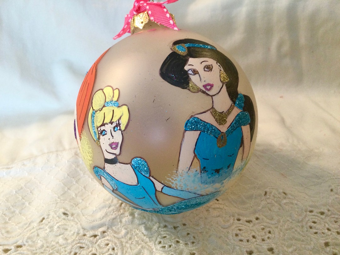Hand Painted Glass Ornament-princesses - Etsy