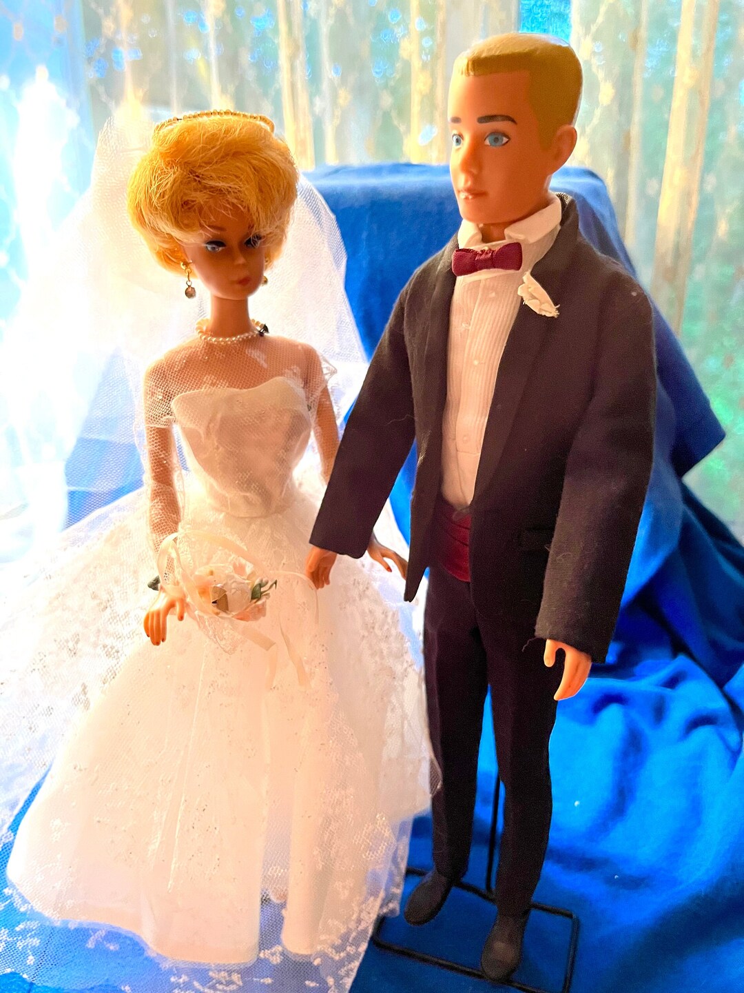 1961 Barbie Doll Bride & Ken Doll Groom With Multiple Honeymoon Outfits ...