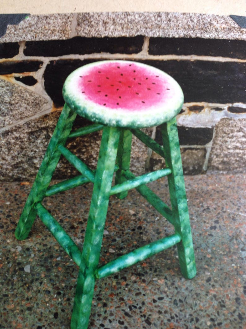 Funky Hand-painted Watermelon Chair or Stool - Etsy