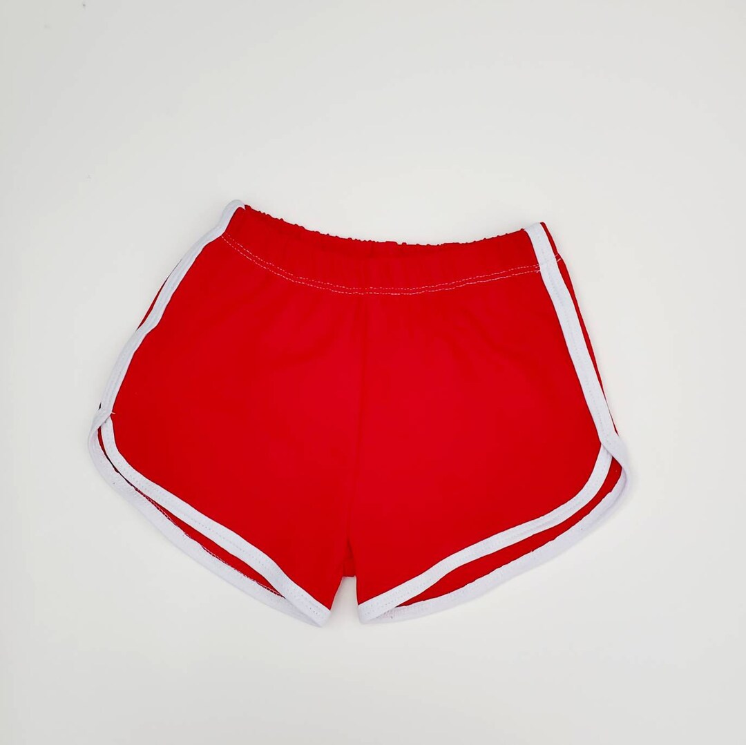 Red Track Shorts Retro Kids Shorts Baby Toddler Dolphin Shorts - Etsy