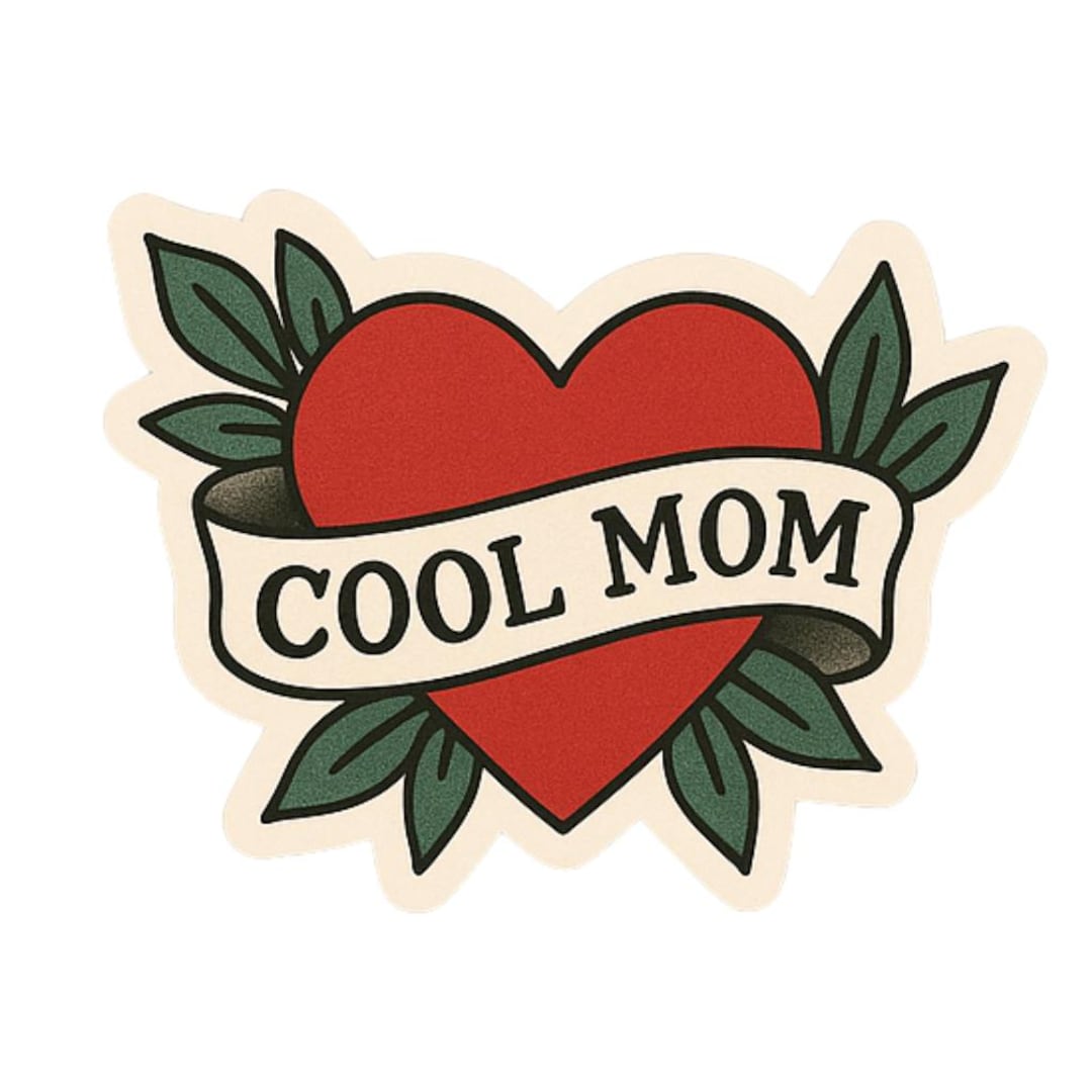 Cool Mom Sticker – 3" Waterproof Vinyl Heart Decal – Funny Gift for Mom ...