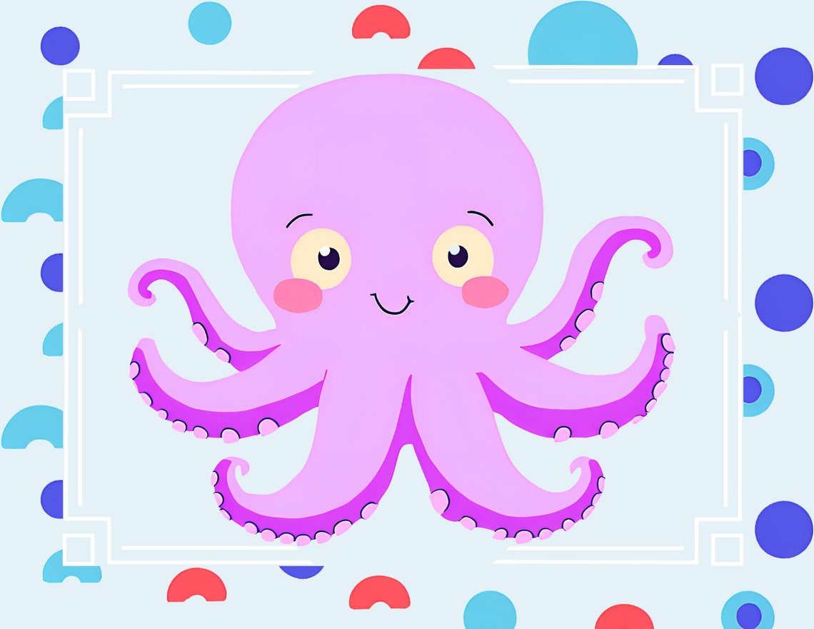 Cute Octopus Trio Digital Print - Etsy