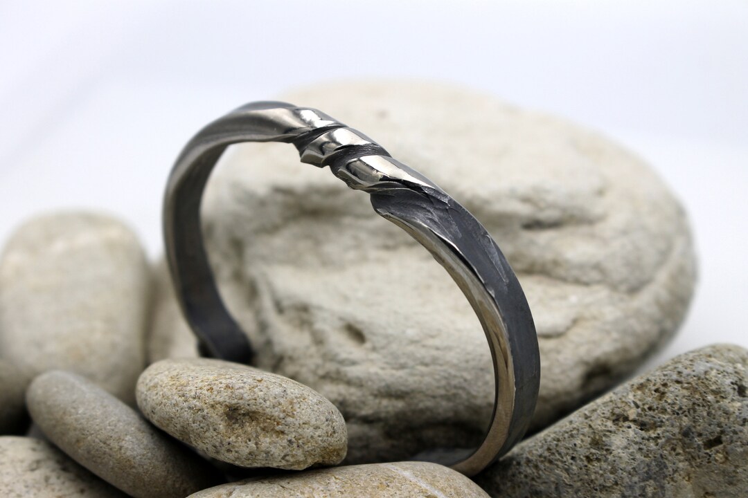 Titanium Cuff Bangle, Men's Titanium Bracelet, Artisan Titanium Jewelry ...