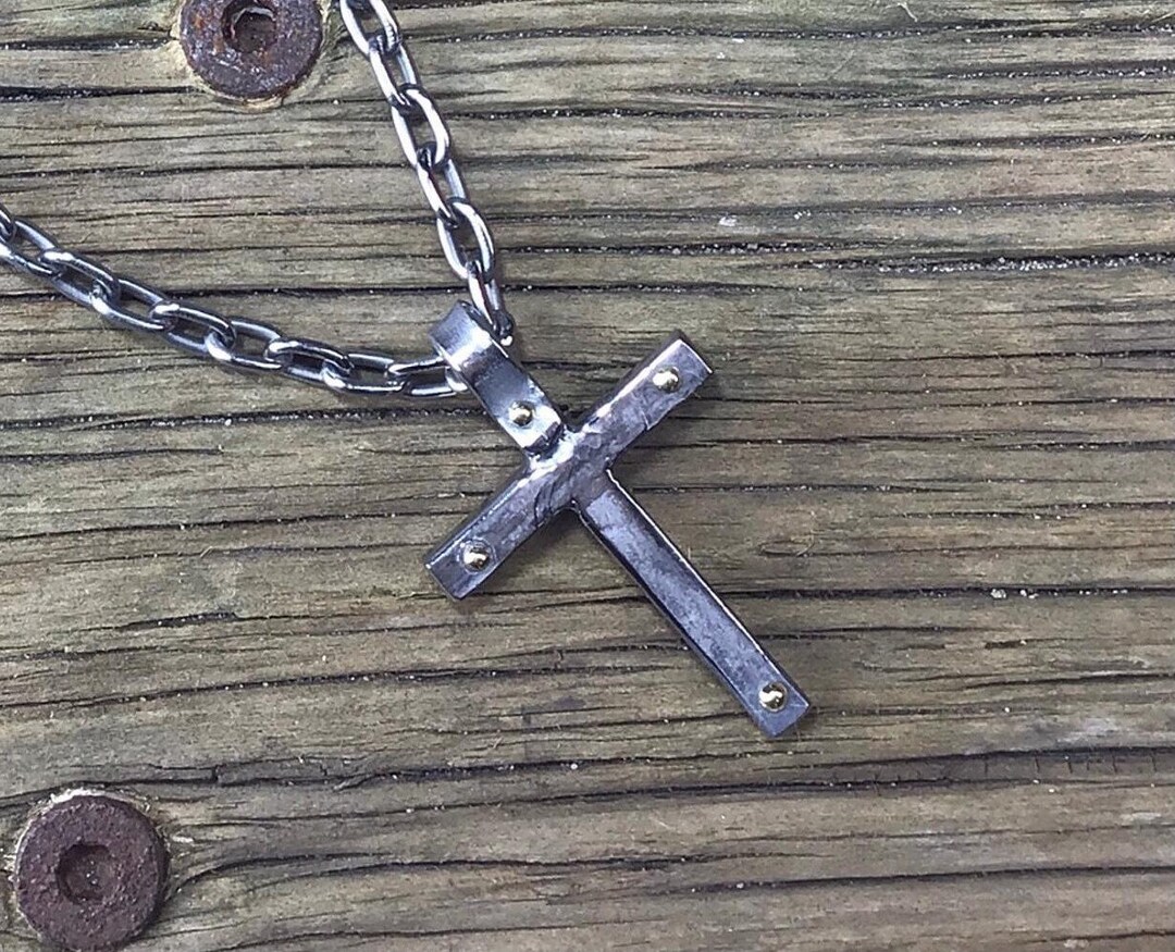 Unique Patterned Titanium Crucifix, Distinctive Titanium Cross Chain ...