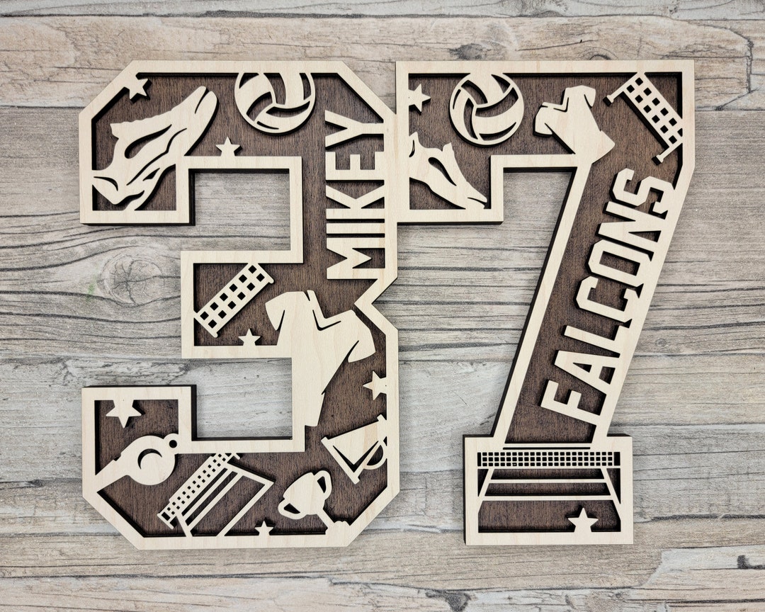 Custom Volleyball Senior Athlete Number and Letter -sports Number or ...