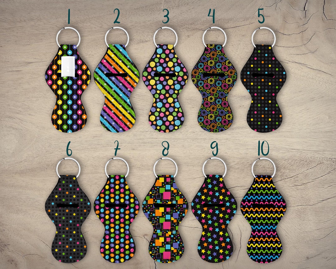 Black Rainbow Chapstick Holder - Pick Your Design - Neoprene Key Chain ...
