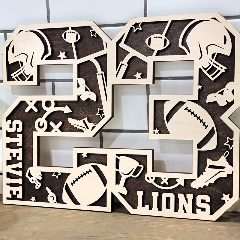 Football Letter Wood - Etsy