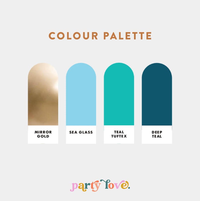 Azure – Teal Blue Gold DIY Balloon Garland Kit - Etsy