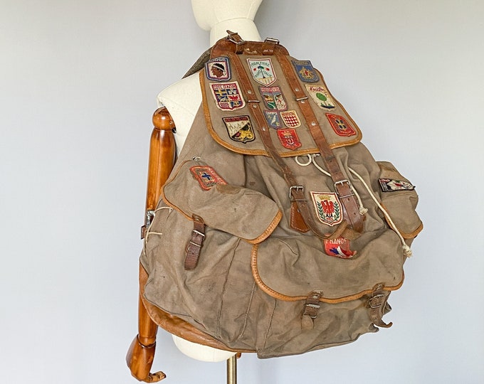 Authentic French Vintage 1930s 1940s Mountaineering Rucksack, XL ...