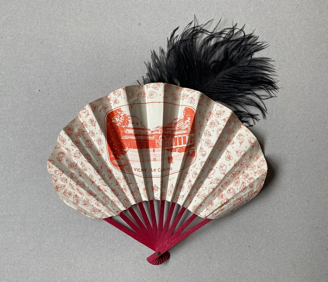 1920s Art Deco Hand Fan, Vintage Advertising, Decorative Opulent ...
