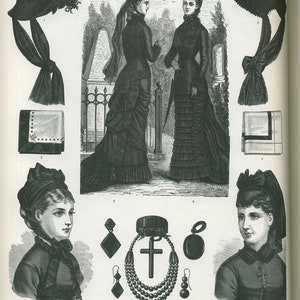 French Antique Victorian Black Crepe Mourning Bonnet With Bow & Ribbon ...