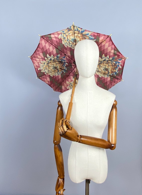 French antique sun parasol, 1920's Art Deco parasol - Gem