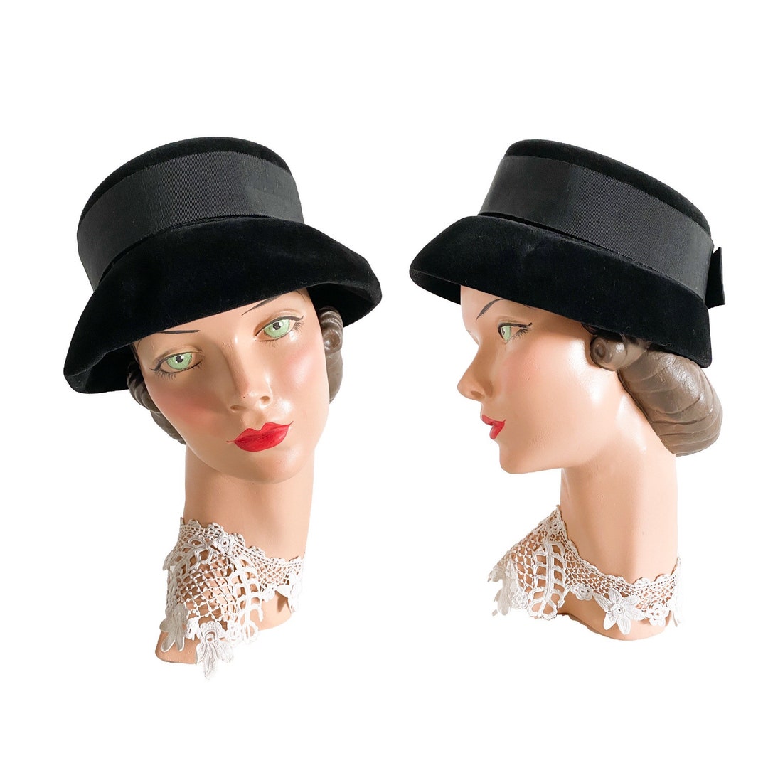 1950s Mourning Hat, Black Formal Cloche Hat From Paris - Etsy