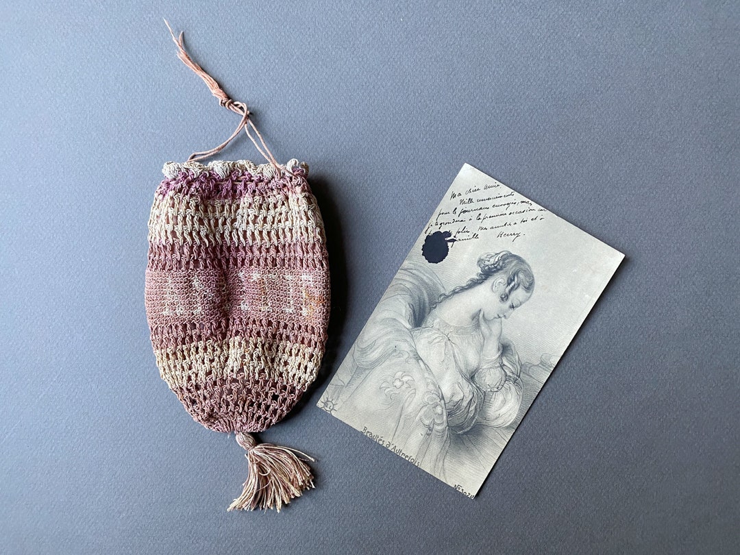 1800s French Antique 'amitié' Friendship Purse, Antique Reticule Purse ...