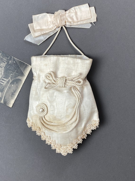 Antique silk purse, late 1800s - early 1900s silk bag… - Gem
