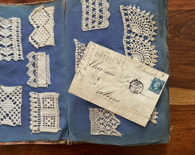 1877 French Antique Lace Sample Book, Antique Letter 1860 - Etsy