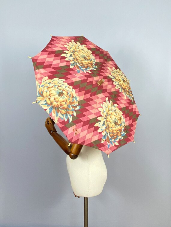 French antique sun parasol, 1920's Art Deco parasol - Gem