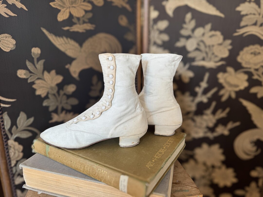 1860s French Antique Button Boots, Victorian Ankle Boots Size Fr 37.5 ...