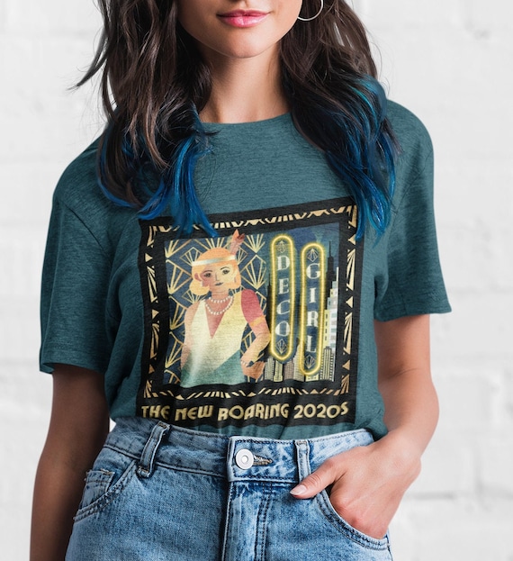 Flapper Girl Art Deco T-shirt the New Roaring 2020s - Etsy