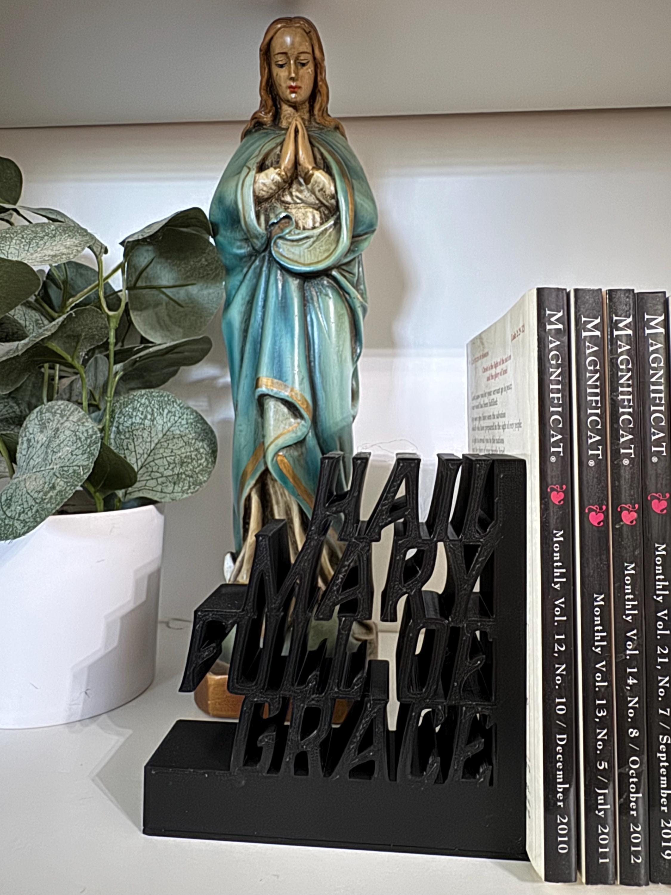 Catholic Library Bookends / Hail Mary Set - Etsy