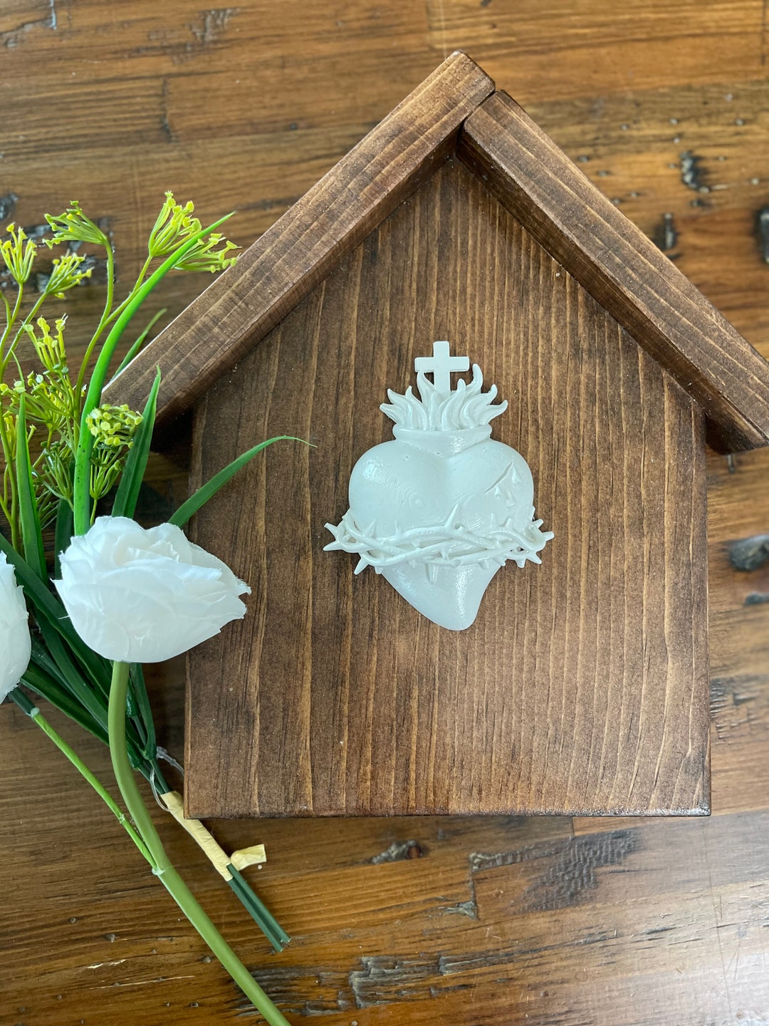House W/sacred Heart/immaculate Heart/chaste Heart - Etsy