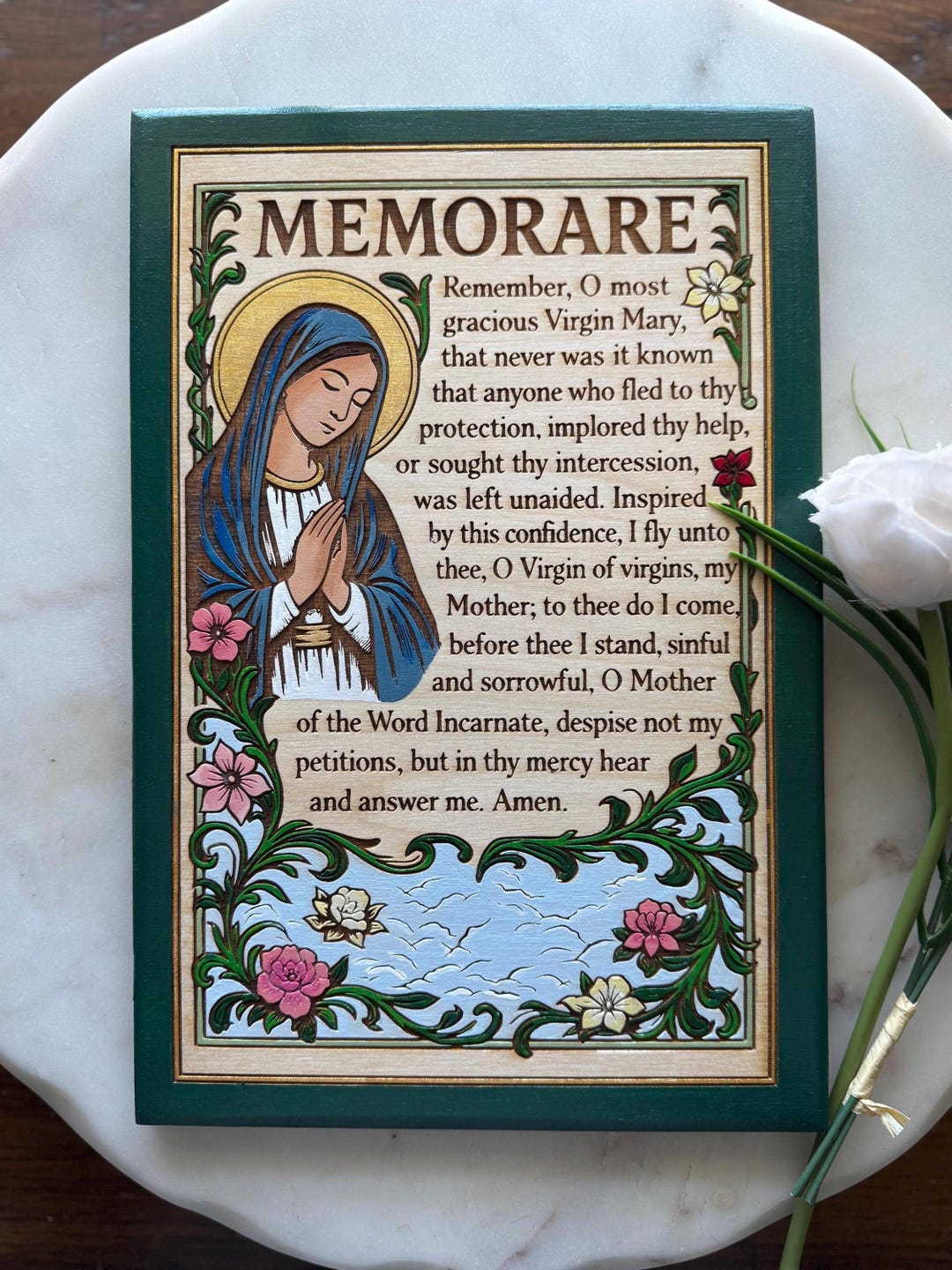 Memorare Prayer Art, Virgin Mary Plaque (8x12in.) - Etsy